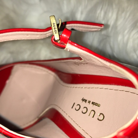 Gucci | Shoes | Authentic Guccicandy Apple Red Patent Platform Heels ...